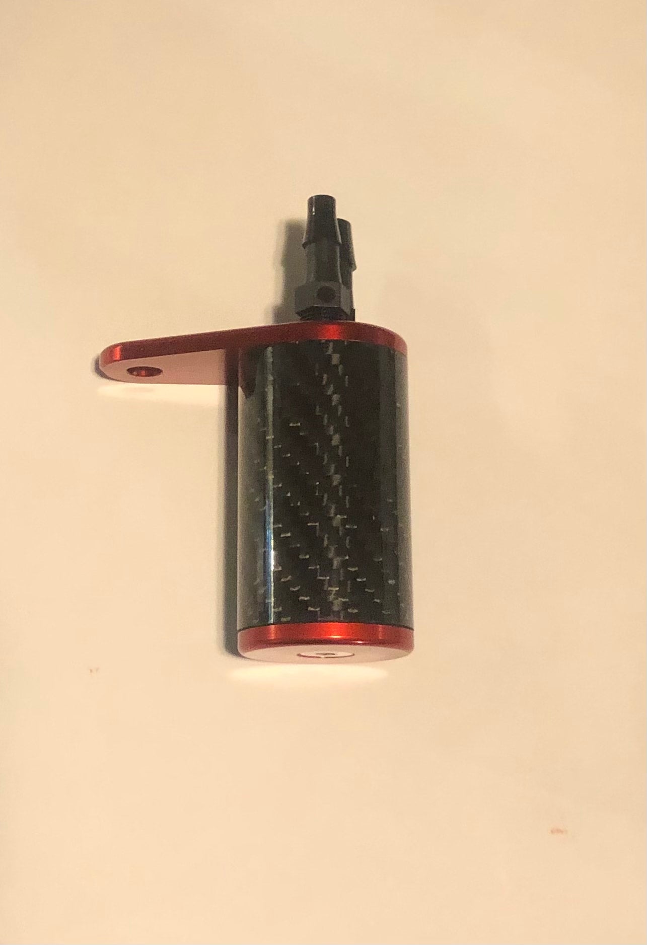 Red Carbon Fiber 2 Fitting Catch Can | Buck Wild Racing